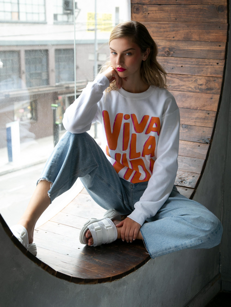 Viva La Vida Boyfriend Sweatshirt - White